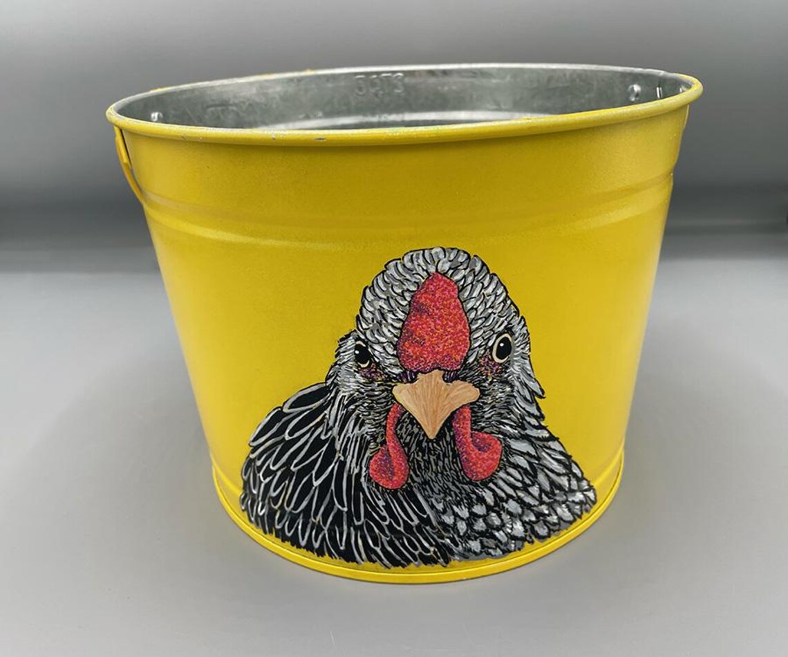 Hand-painted Chicken Bucket - Medium - 5 Quart - Etsy
