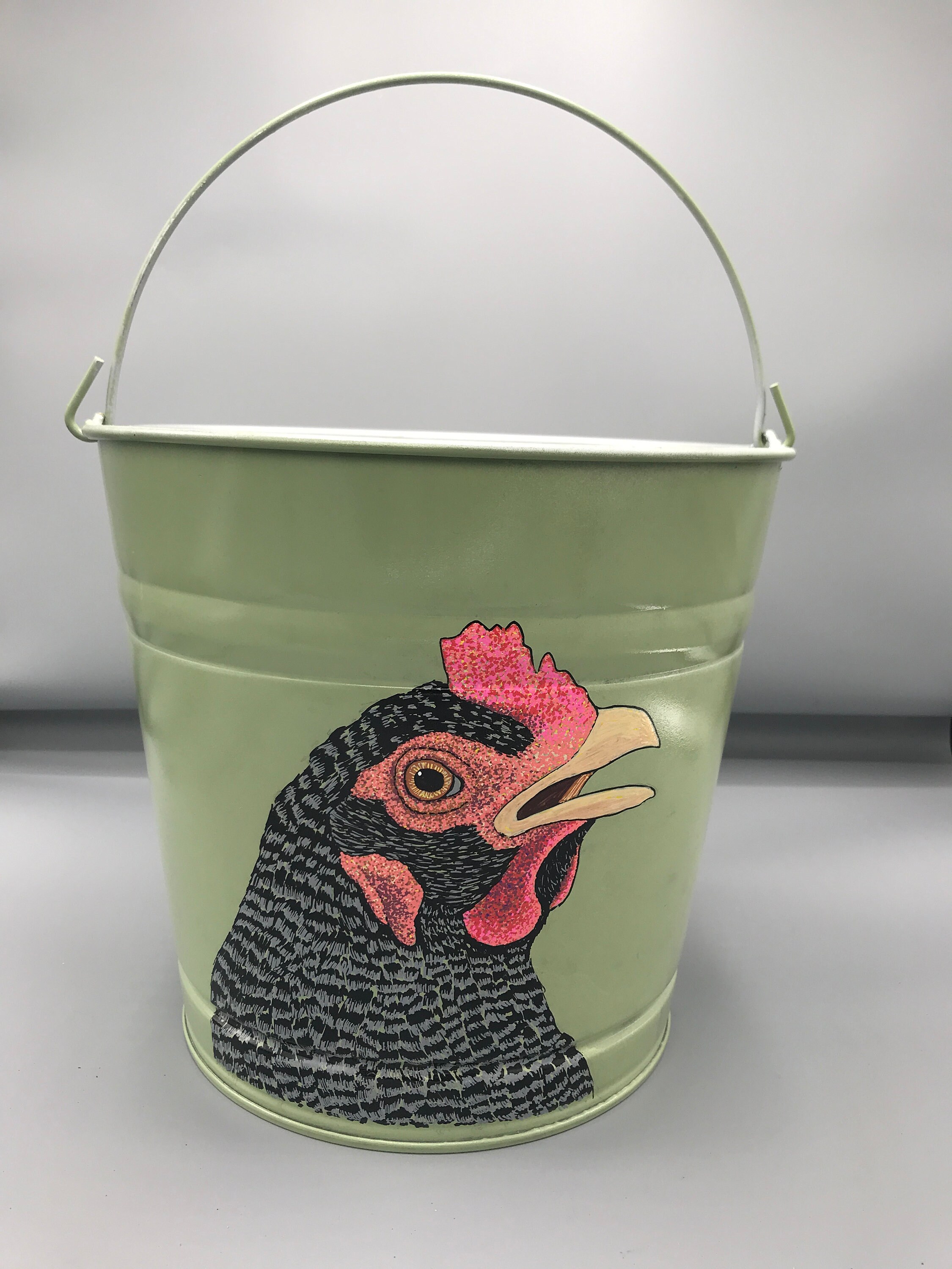 Hand-painted Chicken Bucket Small 2.5 Quart - Etsy