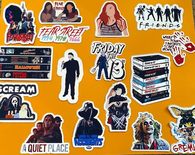 Scary Movie Stickers Horror, Thriller, Halloween Movies Great for the ...