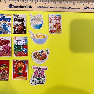 Fun Cereal Stickers! Fruity Pebbles, Froot Loops, Quisp, Smurf Berry ...
