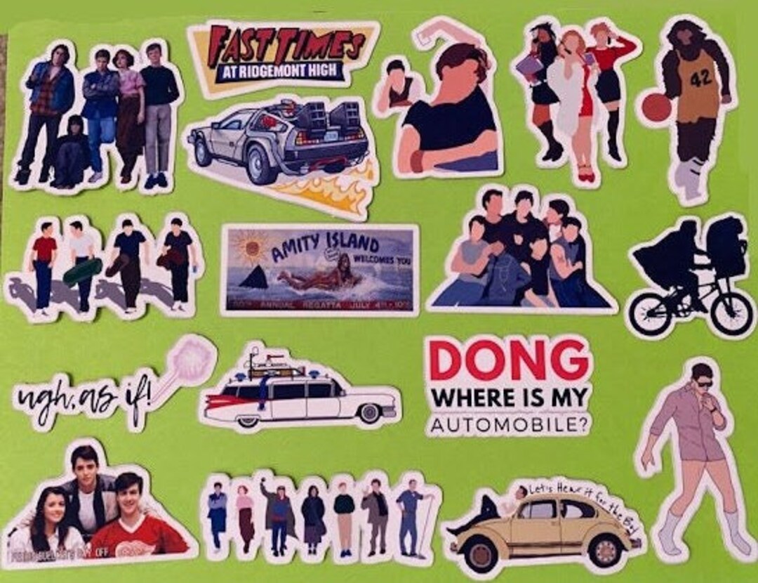 80's Movies Stickers! All the Best Movies From the 80's! Waterproof ...