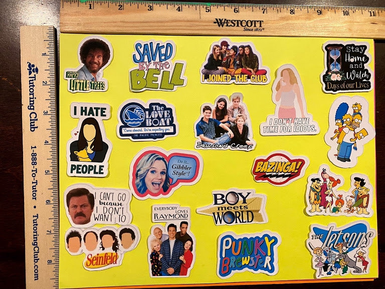 Fun Tv show stickers Old and New vinyl tv show stickers | Etsy