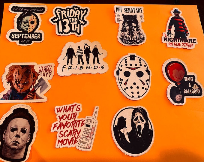 Scary Movie Stickers! Great for Halloween and Thriller and Horror Movie ...