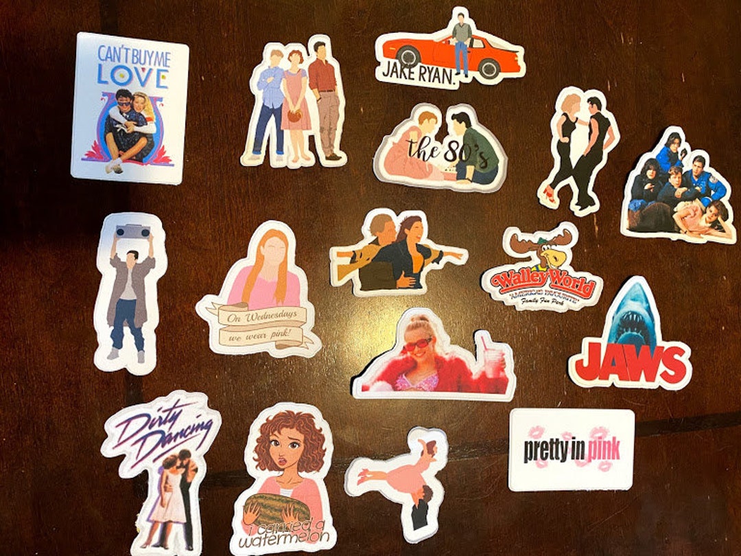 80's Movies Stickers! 16 Candles, Dirty Dancing, Breakfast Club, Jaws ...