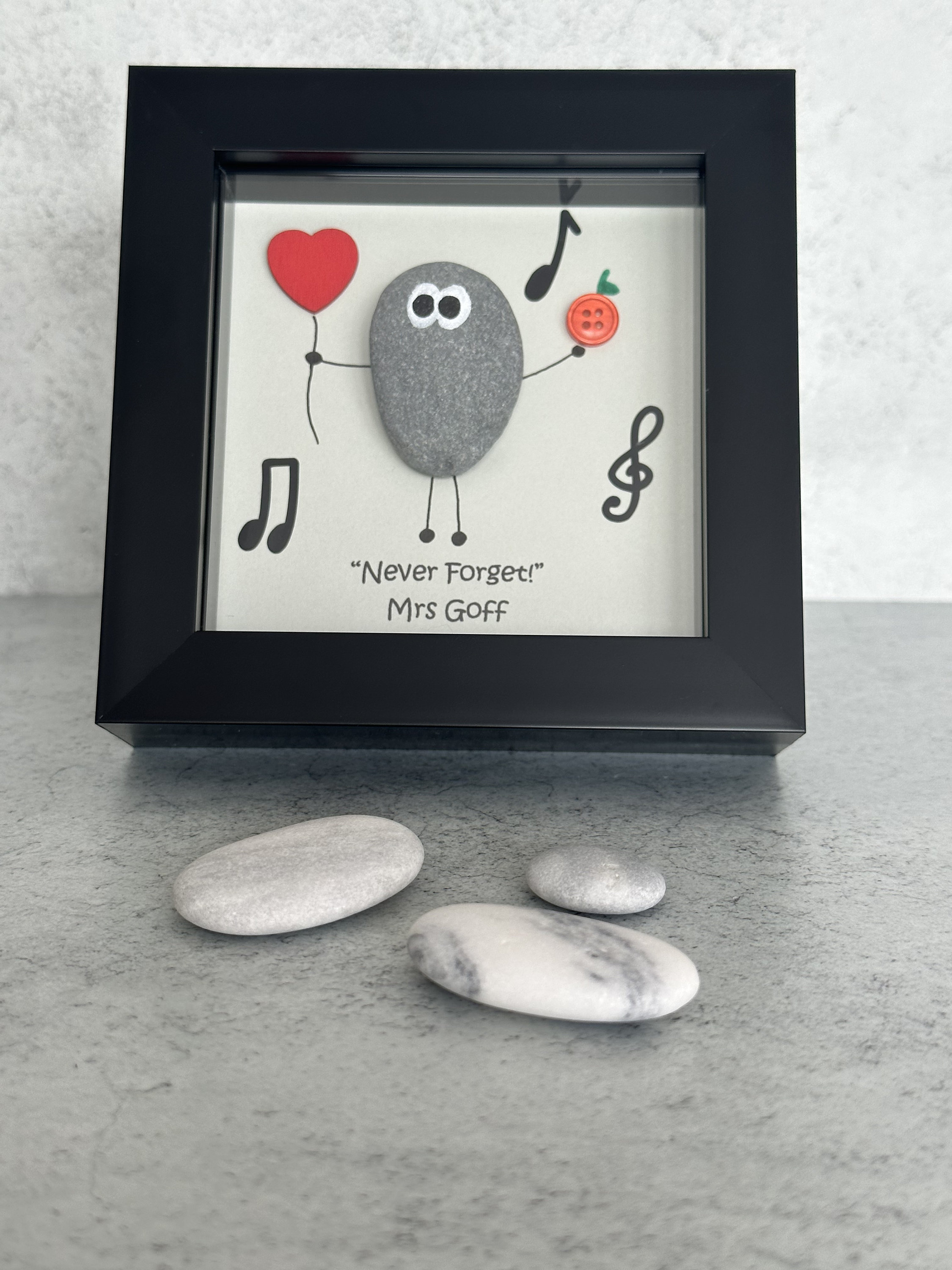 Personalized Teacher Pebble Art – Thank You Gift, Boxed Frame - Etsy UK