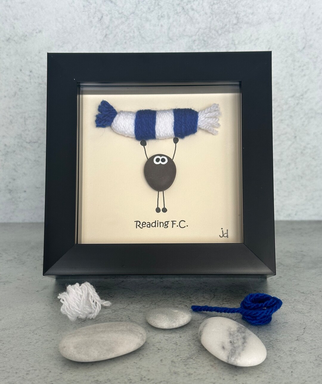 Reading Frame Football Fan, Pebble Art, Gift for Him, Gift for Her ...