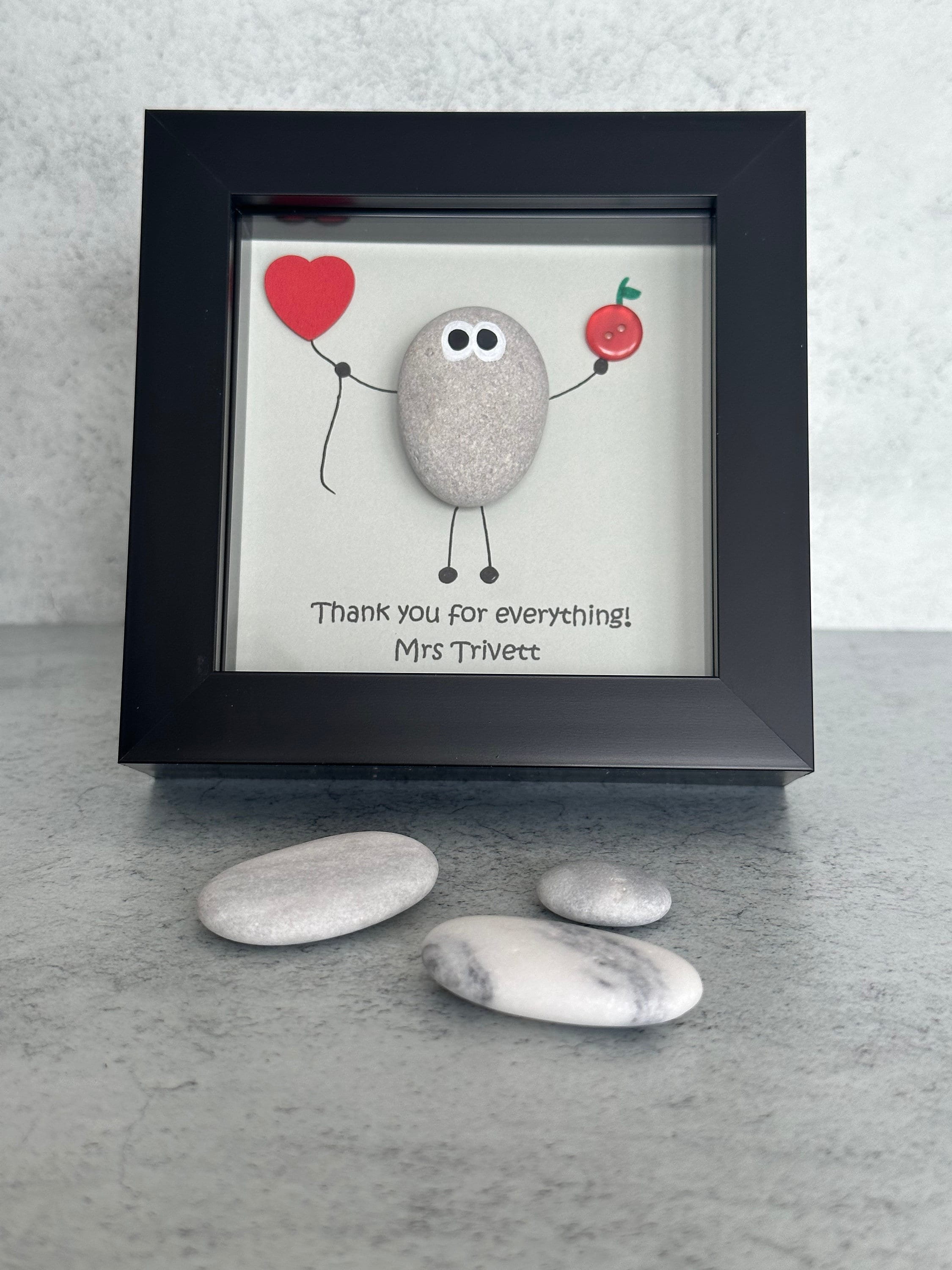 Personalized Teacher Pebble Art – Thank You Gift, Boxed Frame - Etsy UK