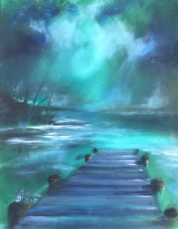 FINE ART green Mist Dock Archival Ink Print on | Etsy