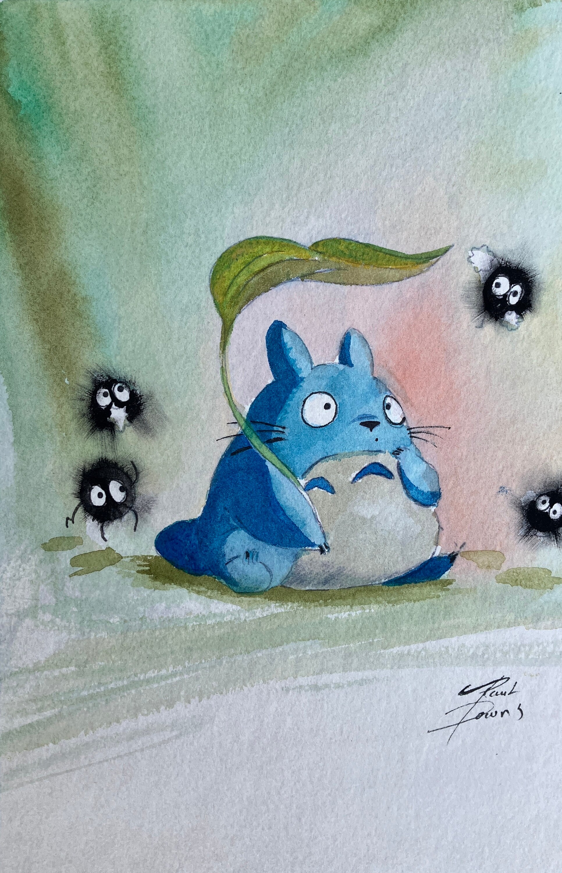 Blue Totoro and Soot Sprites by Paul Downs. Archival Ink Print on ...