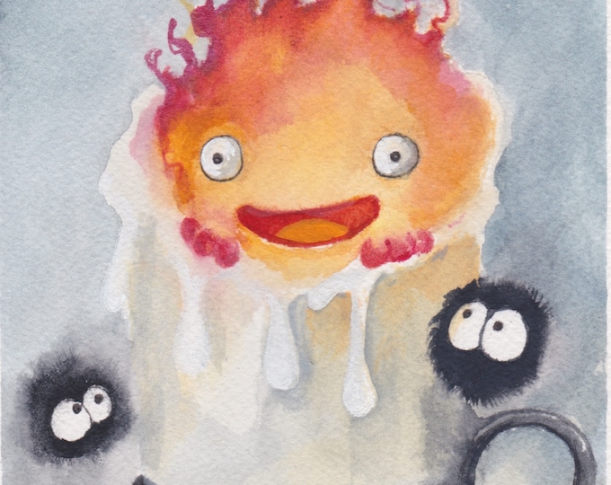 Sook Sprites / Cat Art Print / Soot Sprite Cat / Anime Art Print ...