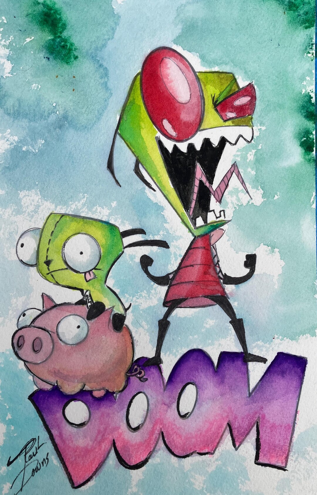 Invader Zim Original Fanart by Paul Downs. Archival Ink Print on ...