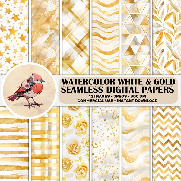 Gold Digital Papers - Etsy