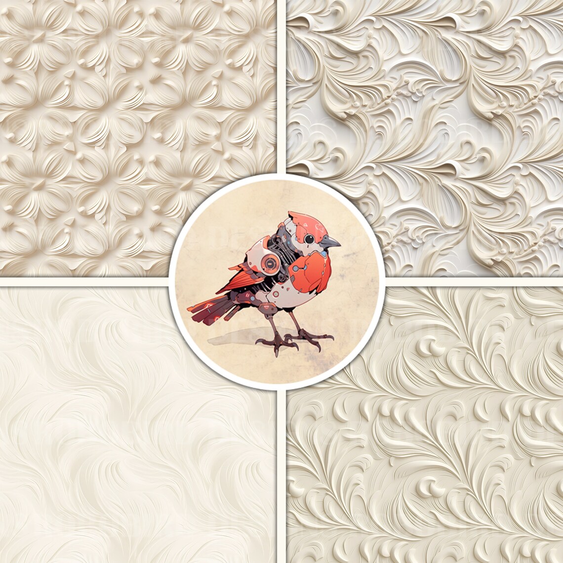 IVORY BACKGROUNDS, 12 Digital Printable Papers, Seamless, 12x12 Inches ...