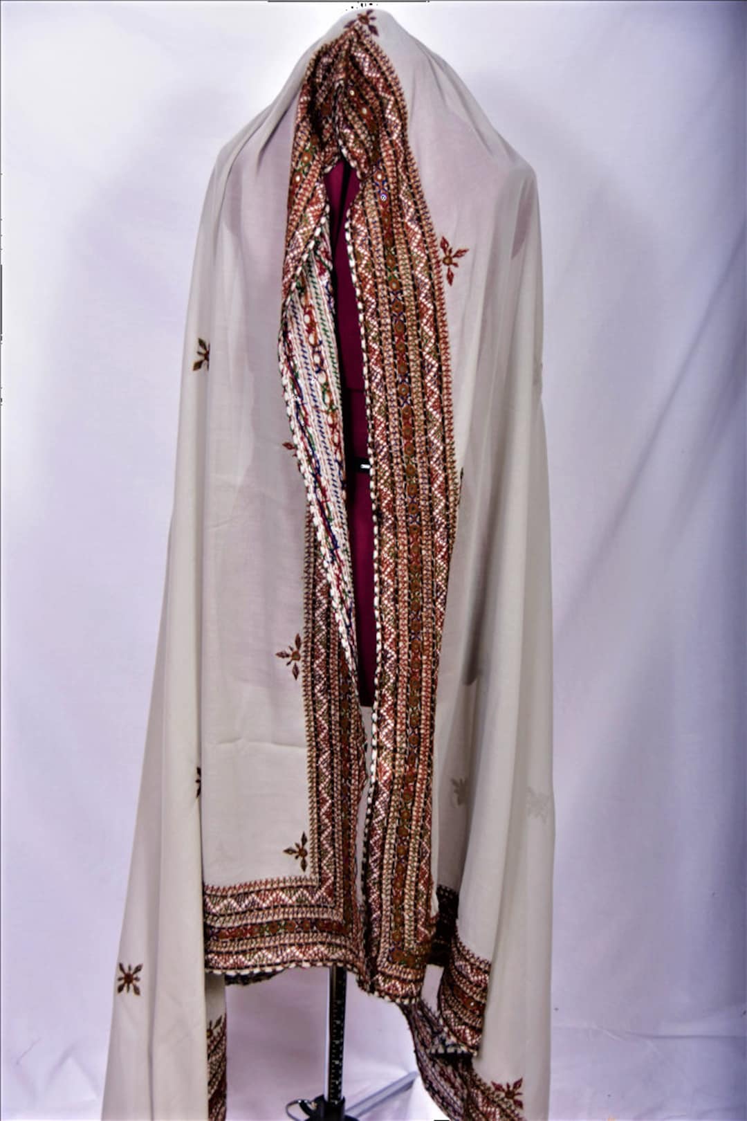 Baluchi Shawl / Wrap, Traditional Baluchi Tribal Hand Embroidery Cotton ...