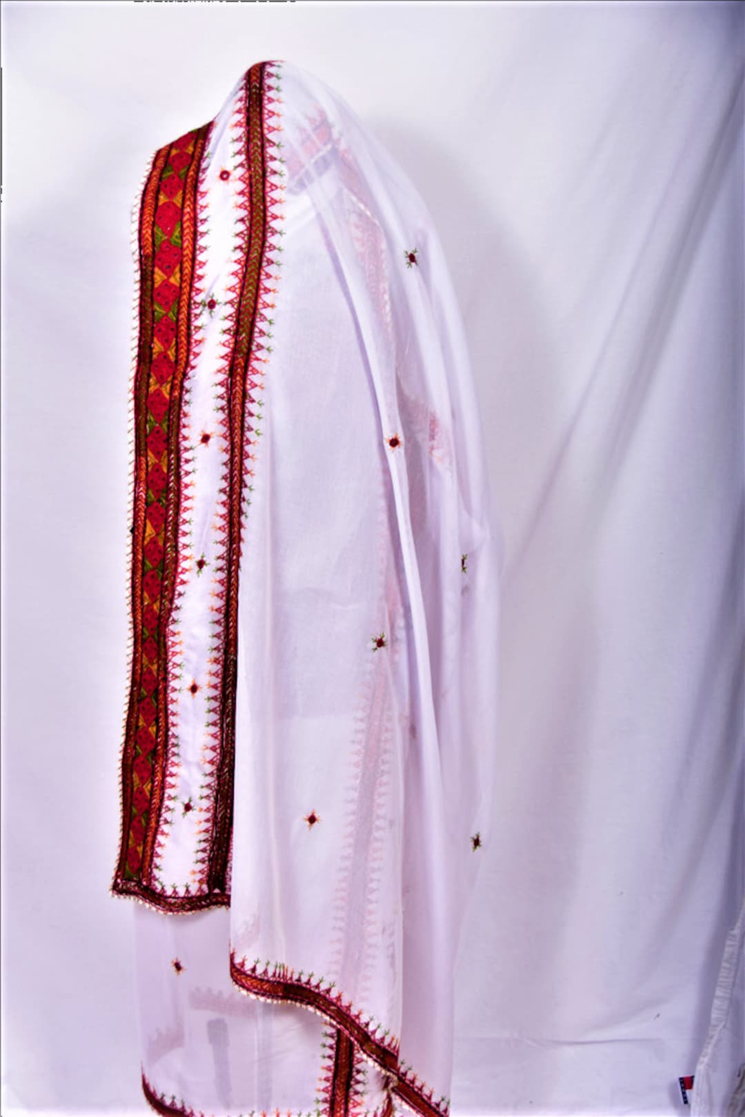 Baluchi Shawl, Hand Embroidered, Cotton Thread With Mirrror Work ...