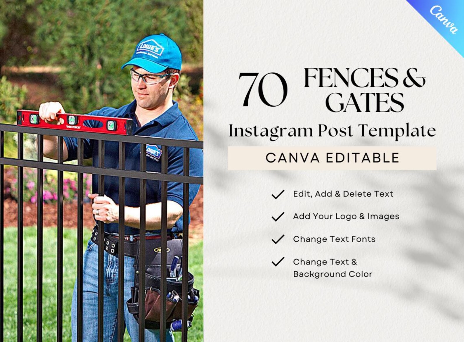 70 Fences and Gates Instagram Templates | Editable Canva Templates ...