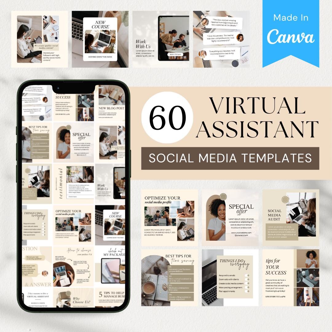 60 Virtual Assistant Instagram Templates | Virtual Assistant Templates ...