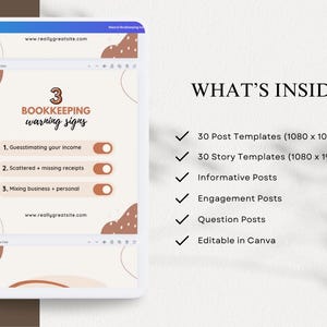 30 Bookkeepers Instagram Templates | Editable Canva Templates ...