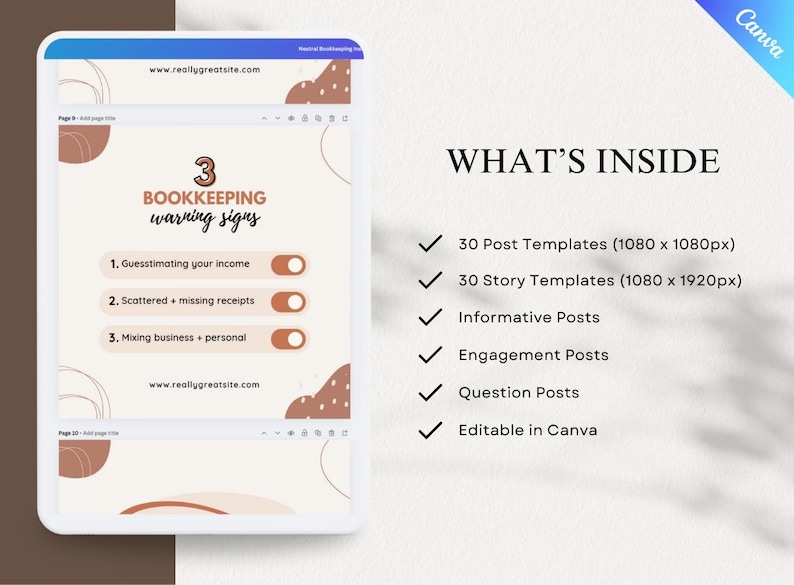 30 Bookkeepers Instagram Templates | Editable Canva Templates ...