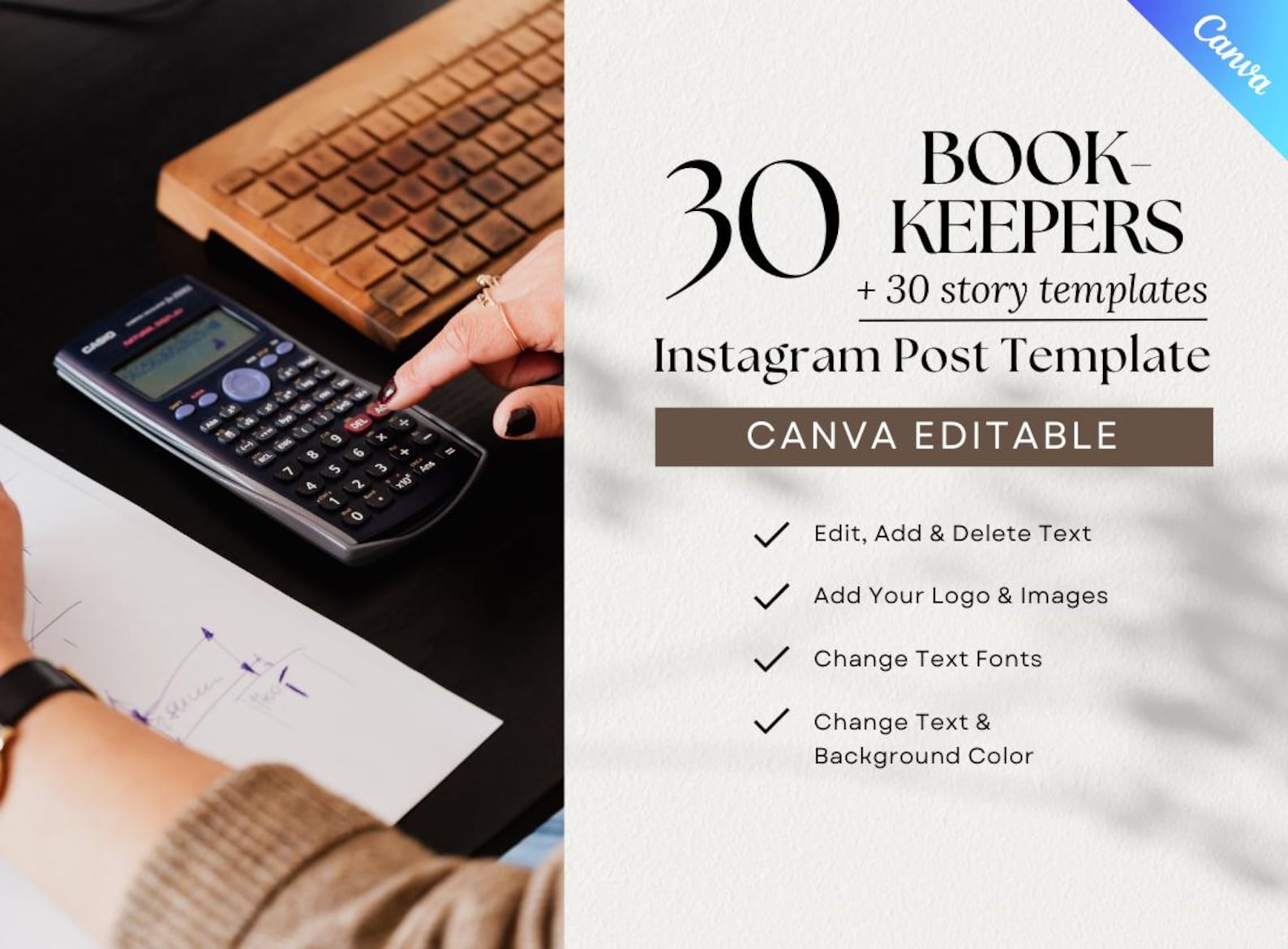 30 Bookkeepers Instagram Templates | Editable Canva Templates ...