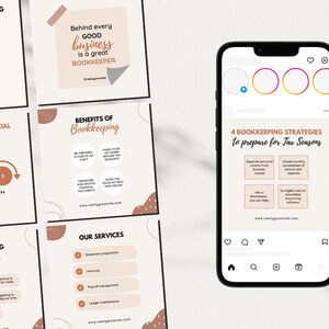 30 Bookkeepers Instagram Templates | Editable Canva Templates ...