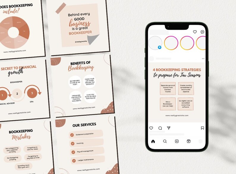 30 Bookkeepers Instagram Templates | Editable Canva Templates ...
