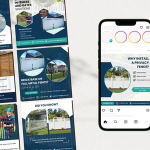 70 Fences and Gates Instagram Templates | Editable Canva Templates ...