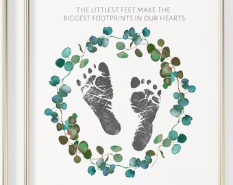 Babys First Footprint Fox Print Footprint Art Personalised - Etsy