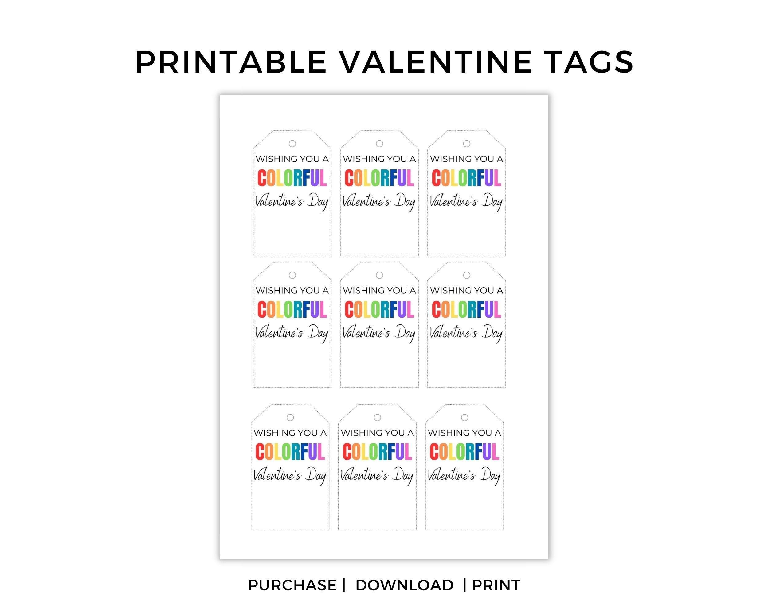 PRINTABLE VALENTINE'S DAY Colorful Valentine's Crayon Color Crayons ...