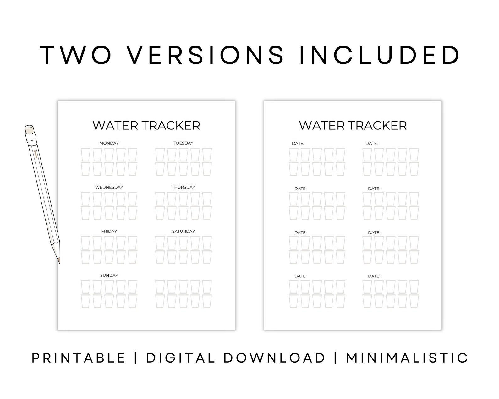 PRINTABLE Water Tracker Printable Calendar Water Tracker Planner Water ...