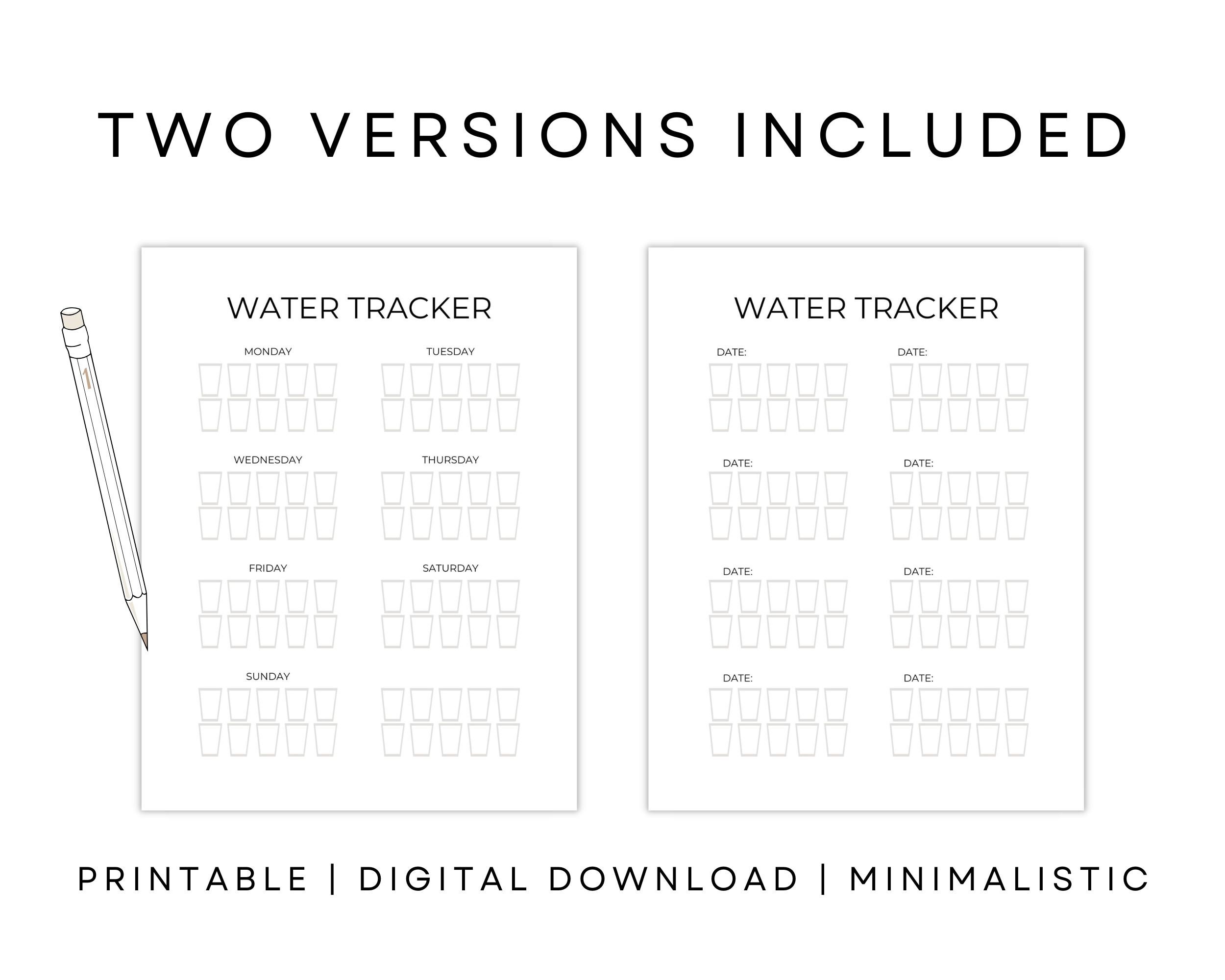 PRINTABLE Water Tracker Printable Calendar Water Tracker Planner Water ...