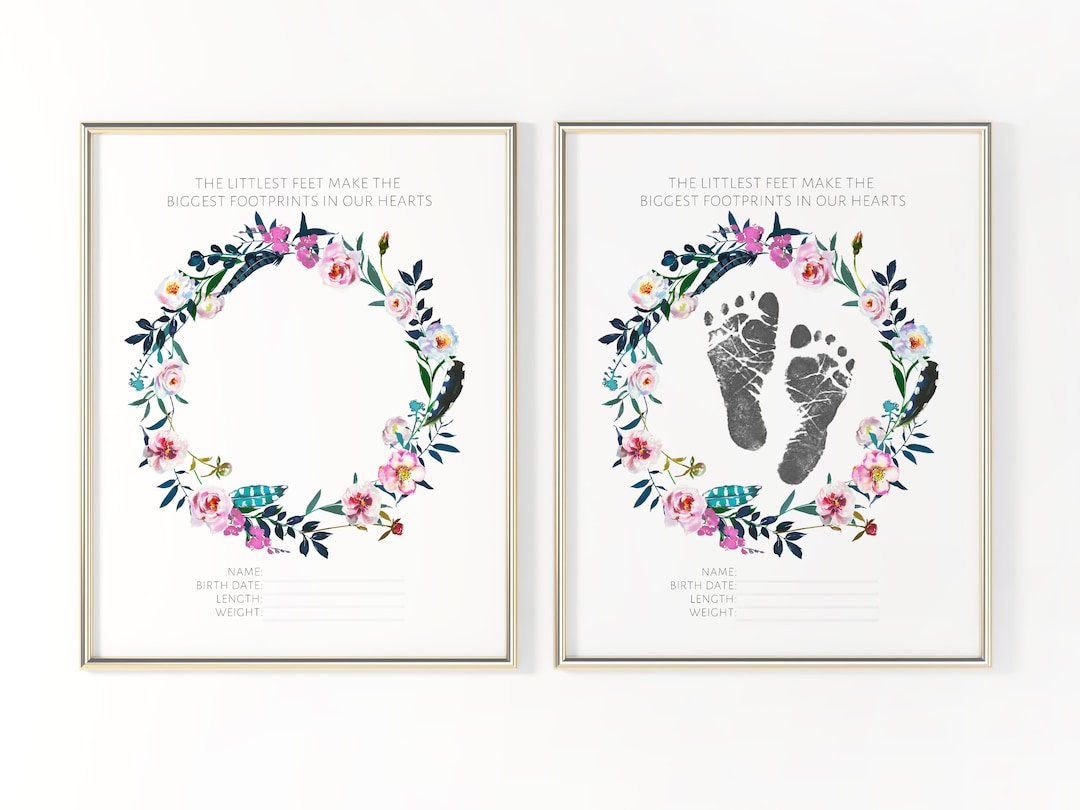 PRINTABLE | Newborn Footprint | Newborn Baby Stats | Baby Footprint ...