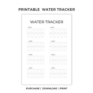 PRINTABLE Water Tracker Printable Calendar Water Tracker Planner Water ...