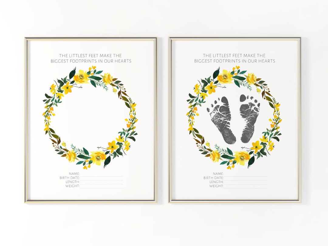 PRINTABLE | Newborn Baby Footprint | Newborn Baby Stats | Hospital ...
