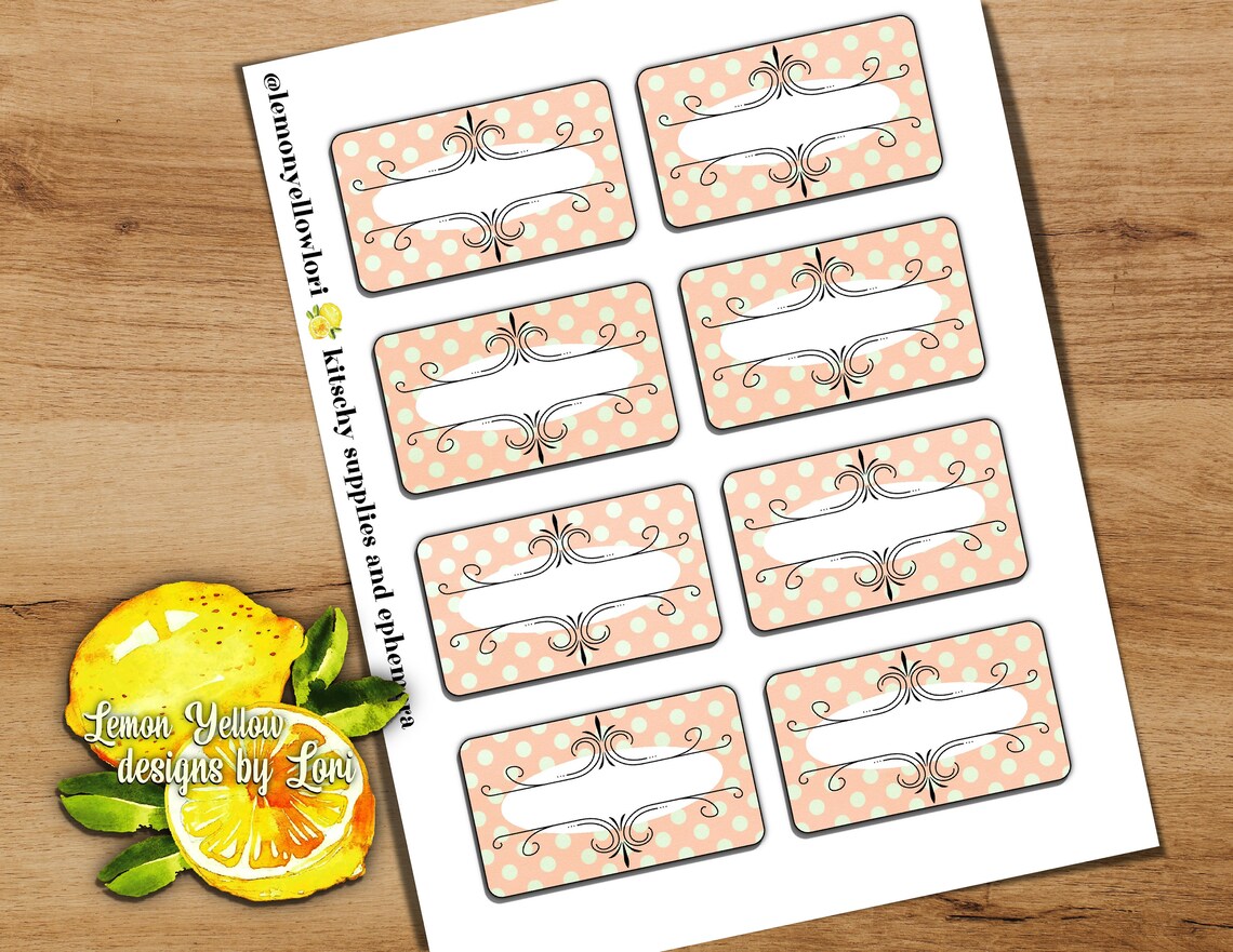 Printable Polka Dot Labels for Scrapbooks Junk Journals - Etsy