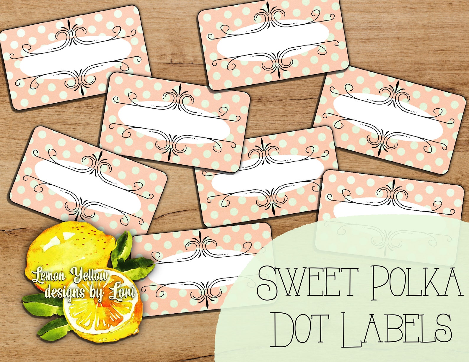 Printable Polka Dot Labels for Scrapbooks Junk Journals - Etsy