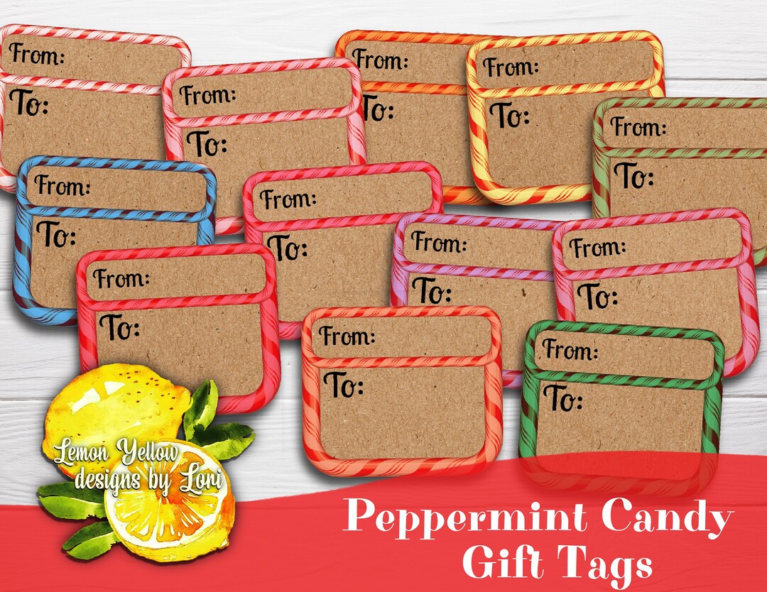 Printable Vintage Inspired Candy Cane Christmas Labels Tags - Etsy