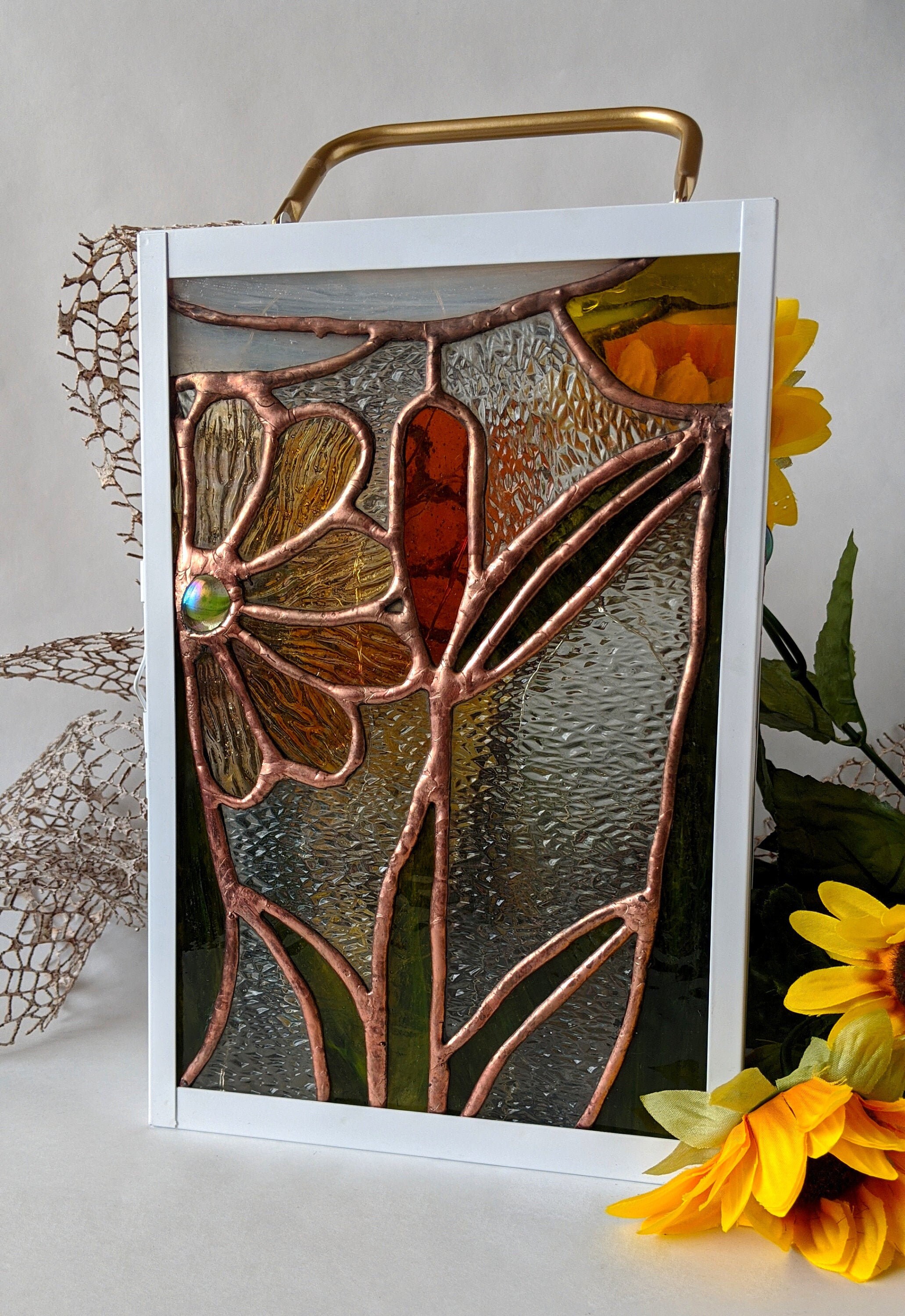 Blooming Spring Flowers Spring Summer Art Stained Glass Indoor Outdoor ...