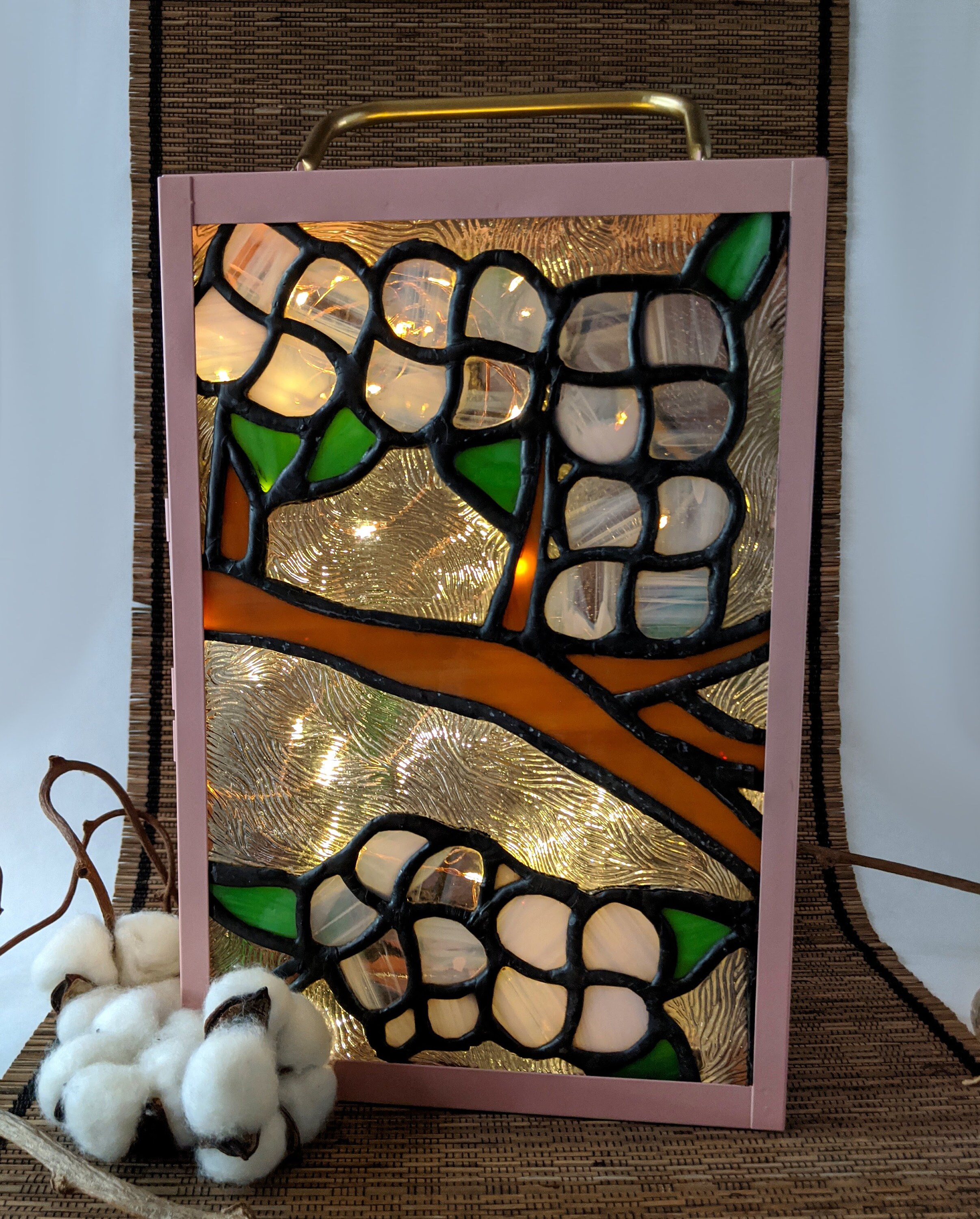 Cherry Blossoms Sakura Tree Branch Stained Glass Indoor Outdoor Decor ...