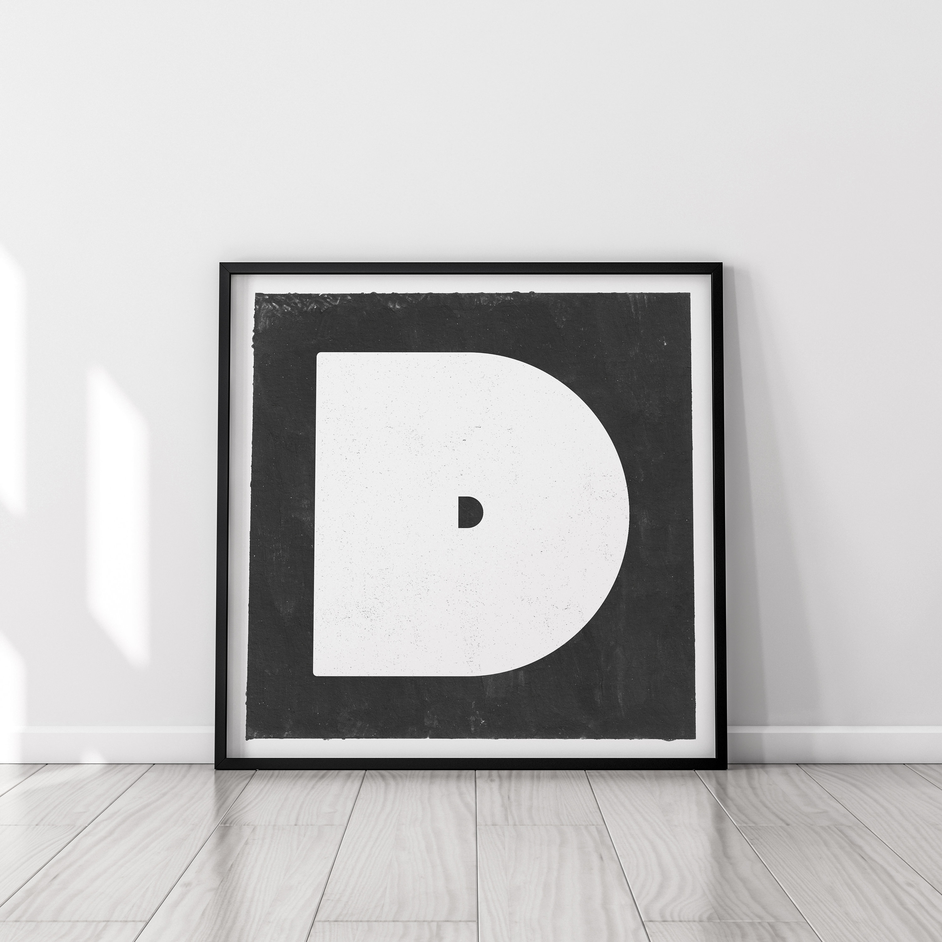 LETTER D — Block Letter Square Wall Art, Modern Monogram Poster Art ...