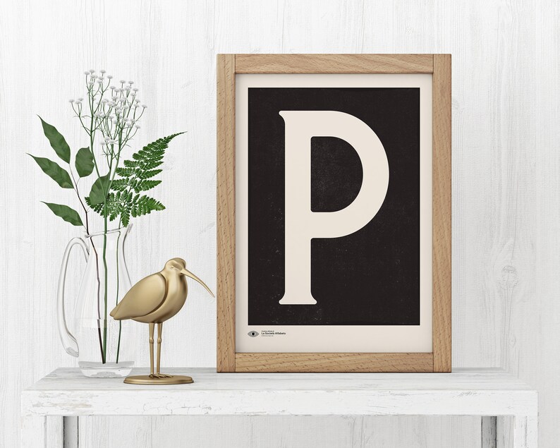 Capital Letter Wall Art Monogram Poster Art Print Letter P - Etsy
