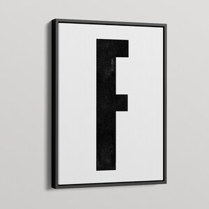 Capital Letter Wall Art | Monogram Poster Art Print | Letter F ...