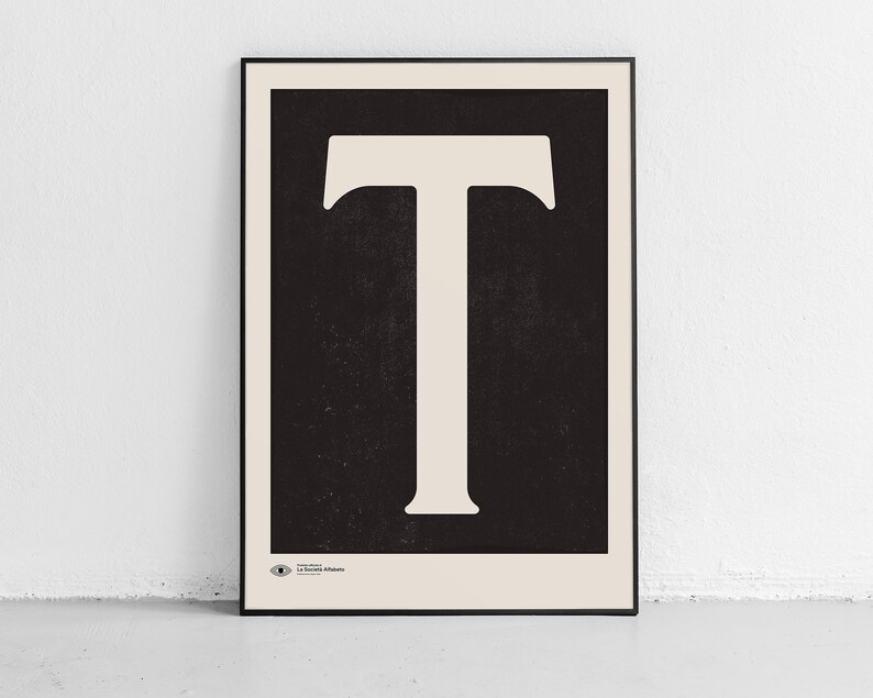 Capital Letter Wall Art | Monogram Poster Art Print | Letter T ...