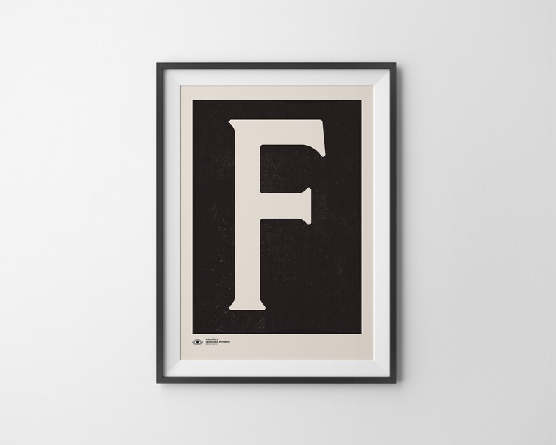 Capital Letter Wall Art | Monogram Poster Art Print | Letter F ...