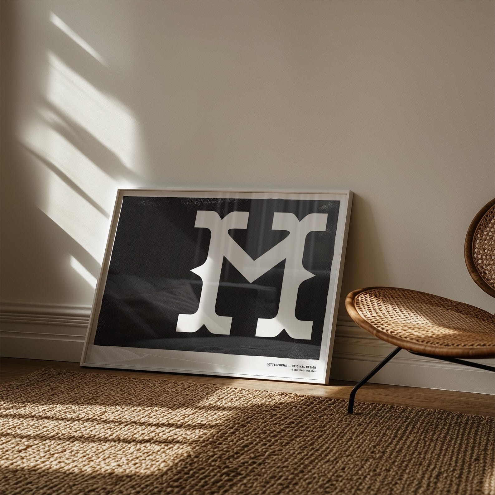 Extra Large Wall Art, Monogram Poster Art Print, Letter M, Instant ...