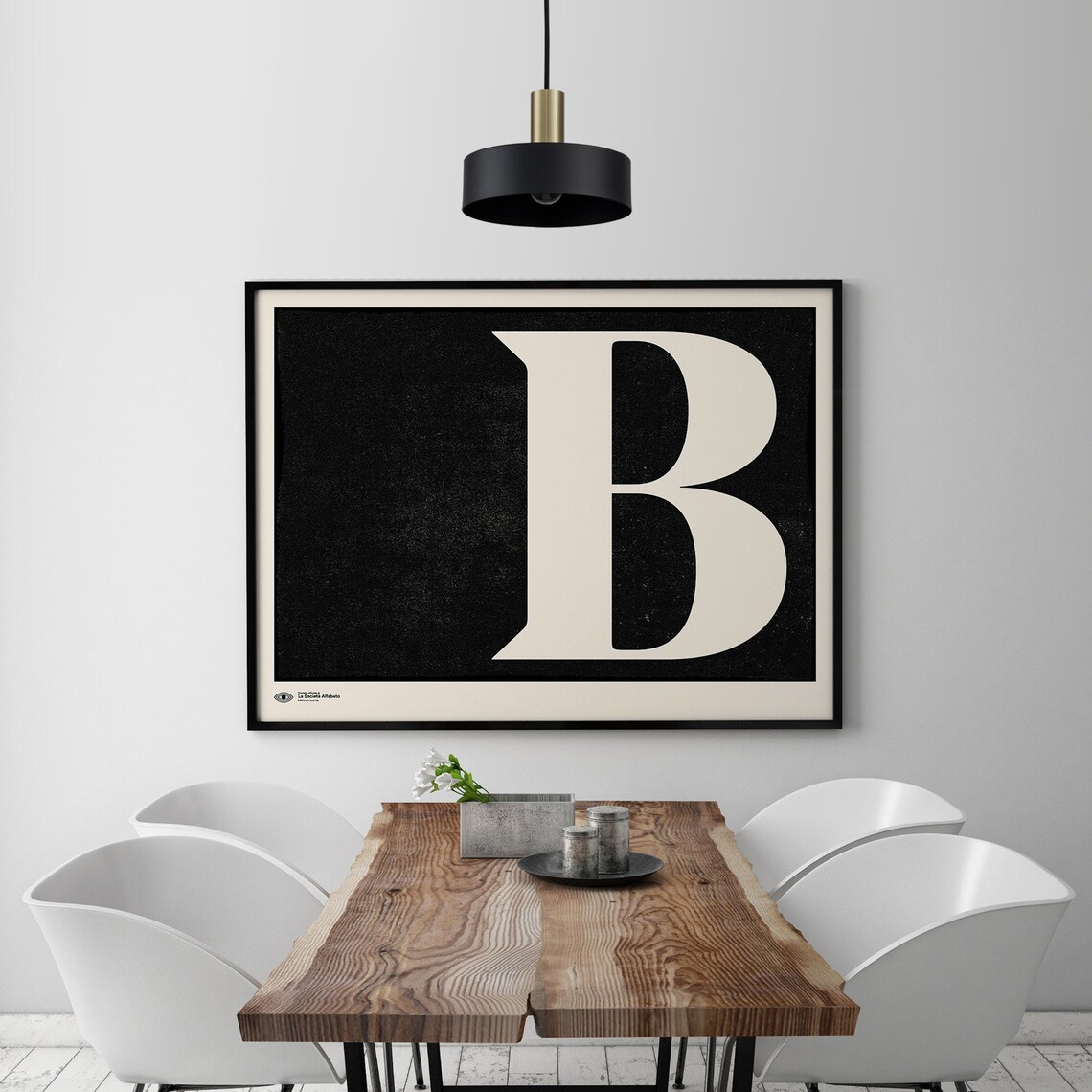 Large Wall Art, Monogram Poster Art Print, Letter B, Instant Download ...