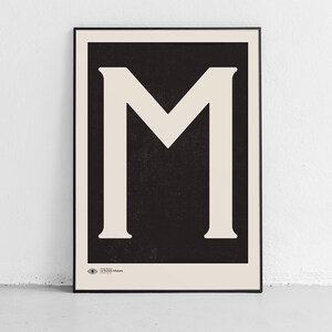 Capital Letter Wall Art | Monogram Poster Art Print | Letter M ...
