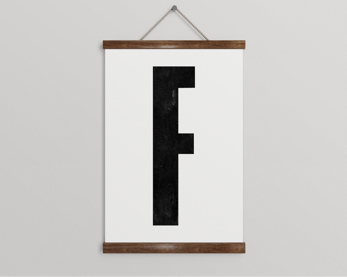 Capital Letter Wall Art | Monogram Poster Art Print | Letter F ...