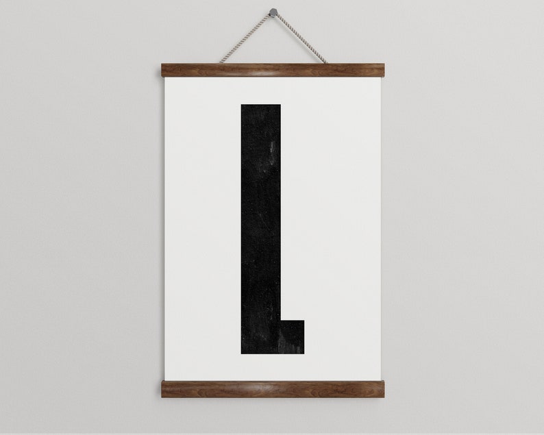 Capital Letter Wall Art | Monogram Poster Art Print | Letter L ...