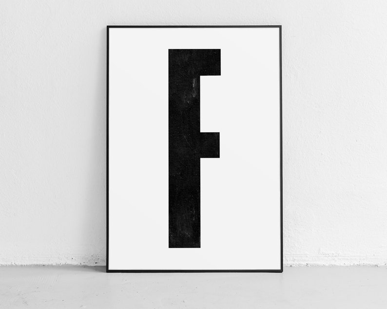 Capital Letter Wall Art Monogram Poster Art Print Letter F - Etsy
